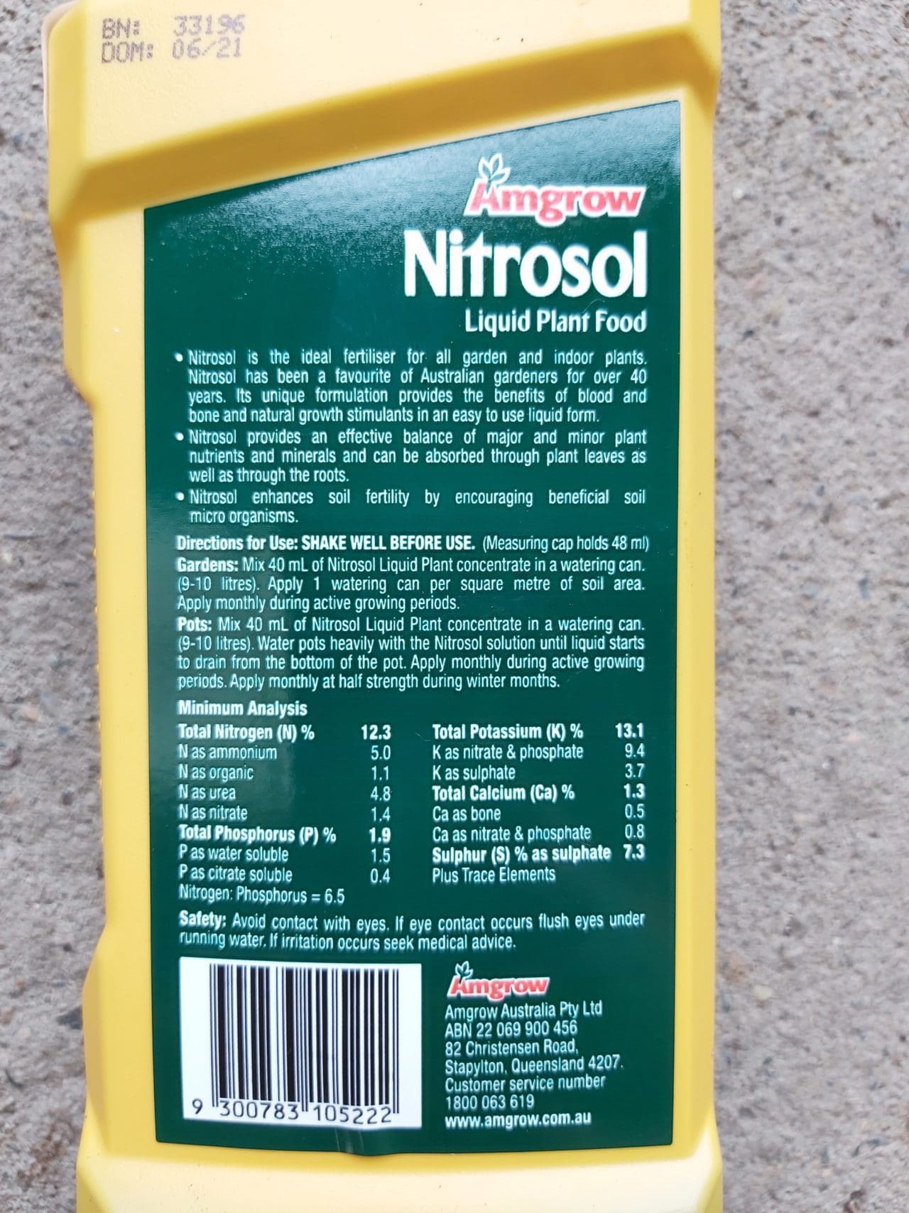 Nitrosol liquid plant food 500mL | Camden Nurseries